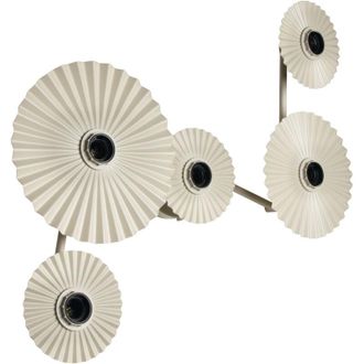 Osram Applique murale OSRAM DECOR Plisse, 5 douilles, E27, acier, beige, minimaliste, design, abat-jour