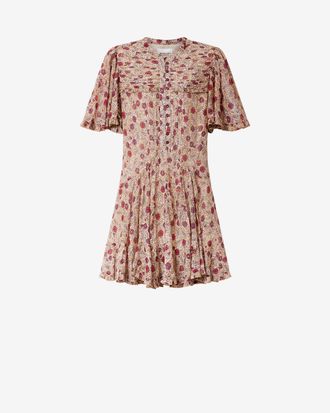 Isabel Marant Robe Daynia - Femme - &Eacute;cru-framboise - Taille34 - Marant &Eacute;toile