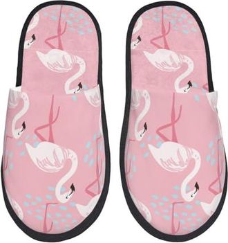 Generic Flamant Homme Femme Slippers Chaud Chaussons Peluche Pantoufles Pour Ext&eacute;rieur Maison Hiver L
