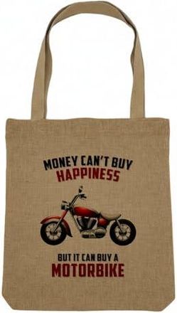 Fabulous Sac Shopping Tote Bag Aspect Lin - Motorbike - Money Cant Buy Happiness Travel Sac de Courses Toile Epaisse 360g Beige Naturel Cabas Port&eacute; Epaule Soli