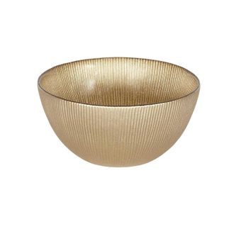 The Home Deco Factory KA6134, Gold Glass Bowl 70 cl, elegant and modern Design, ideal for soups, Salads and appetizers, Durable and Easy to clean, Occasions - Gold