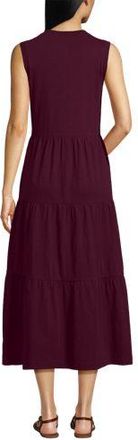 Lands End Maxi-Baumwollkleid aus Flammgarn, Damen, Größe:48-50 regular, Rot, Baumwolle, by Lands End