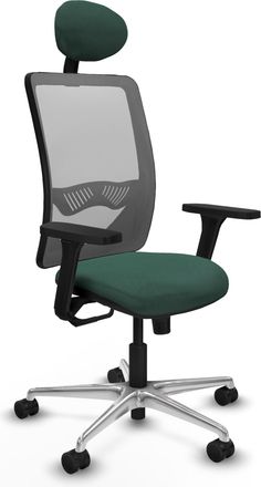 Piqueras y Crespo Zulema verstellbarer Lendenstuhl mit 3D-Armlehnen und festem Kopfteil, ausgestattet mit 3 Positionen und Schneideschaum. Mit Rollen von 65 mm Nylon, G