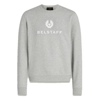 Belstaff Signature Crewneck Sweatshirt Grau Wei&szlig; - - Sweatshirts & Hoodies - Herren - Grau - 2XL
