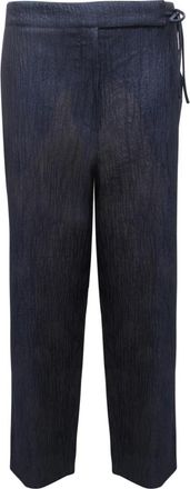 Armani Femme, Pantalons, Bleu, Taille: 40 FR Pantalon Froiss&eacute;