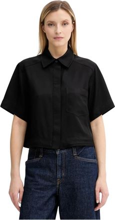 Marc O'Polo Femme, Blouses et Chemises, Noir, Taille: 36 FR Chemise Fluide en Serg&eacute;