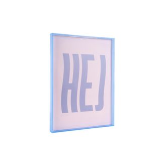 Present Time Wanddekoration Hej Large - Violett - 3x31x41cm - Rechteck - Acryl - Wandkunst - Wanddeko für Wohnzimmer & Schlafzimmer