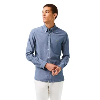 Lacoste Hemd f&uuml;r Herren, Chambray-Stoff, Schmal (Blau)