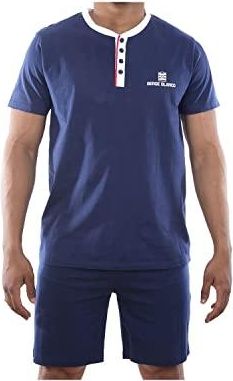 Serge Blanco Homme Serge Blanco Pyjama Ser/1/Enc Ensemble de pijama, Bleu, XXL