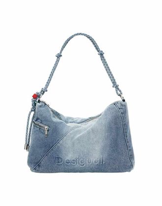 Desigual grand sac &agrave; charms en denim bleu