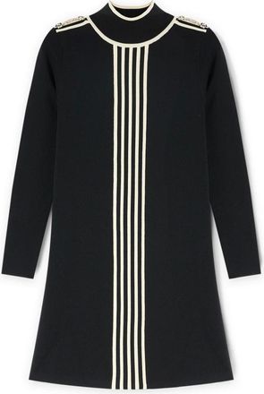 Motivi Femme, Robes, Noir, Taille: 36 FR Courte robe en maille avec garniture contrast&eacute;e