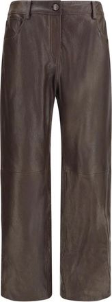 Magda Butrym Gerade geschnittene Lederhose - - Trousers - Damen - Braun - S