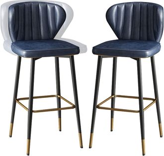 Generic 26/30 Zoll hohe Barhocker mit Kunstlederbezug und Fu&szlig;st&uuml;tze, um 360&deg; drehbare Barhocker f&uuml;r K&uuml;cheninsel, Kneipe, Bistro