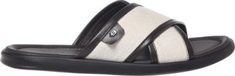 Baldinini Homme, Chaussures, Blanc, Taille: 45 EU Mule en toile et cuir