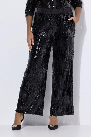 Ulla Popken Schlupfhose Paillettenhose weites ausgestelltes Bein