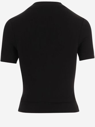 Maison Margiela Womens T-Shirt Stretch Cupro Black T-Shirts & Jerseys