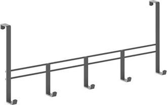 Metaltex Türhängeleiste 5 Haken, Lava Line schwarz, Türgarderobe zum Einhängen