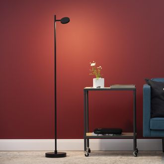 Lightbox LED Stehlampe mit 3 Stufen-Touch-Dimmer & warmweißer Lichtfarbe (3000 K) & schwenkbarem Kopf & USB | 130 cm Höhe | dimmbare mobile Standleuchte | aus 