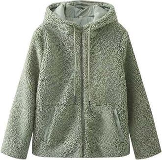 Generic Vestes pour femmes 2026 Veste &agrave; capuche en polaire douce &agrave; manches longues avec fermeture &eacute;clair - V&ecirc;tement dext&eacute;rieur d&eacute;contract&eacute; confortable pour la