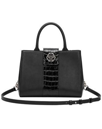 Philipp Plein Nappa Handle Bag Hexagon Strass Cocco Cut