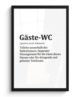 MuchoWow © Bilder mit Rahmen 40x60 cm Poster Wanddekoration Wohnzimmer Deko Modern Geschenke Bilderrahmen Zitat - Definition - Klopapier - Weiß