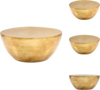 vidaXL Couchtisch aus Geh&auml;mmertem Aluminium 70x30 cm Messing - Couchtisch - Couchtische - Kaffeetisch - Beistelltisch