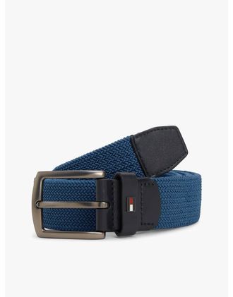 Tommy Hilfiger Denton - Mehrfarbiger, geflochtener, elastischer G&uuml;rtel aus Gurtband-Blau
