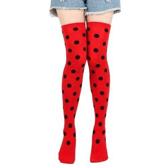 Generic Christmas Dress Up Stocking Festival Maquillage Accessoires COS Dots Knee Chaussettes Bas Chaussettes Homme Courtes Noir, Rouge past&egrave;que, S