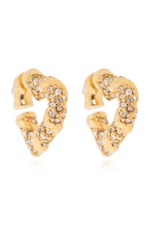 Lanvin Heart-Shaped Earrings, Womens, Gold