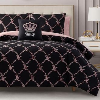 Juicy Couture Bed in a Bag Parure de lit en Polyester, Noir, lit Double