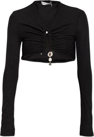 CHRISTOPHER ESBER Droplet Kristall Anh&auml;nger Langarmshirt - - Tops - Damen - Schwarzk - S