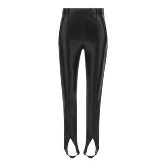 Balmain Lammlederhose mit Steg - - Trousers - Damen - Schwarzk - XS