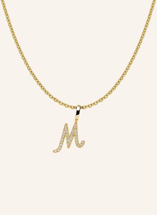 Cada Cada Kette Tiny Diamond Letter M gold