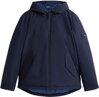 Tommy Hilfiger Herren Windbreaker Jacke Tech Hooded Short Wasserabweisend, Blau (Desert Sky), M