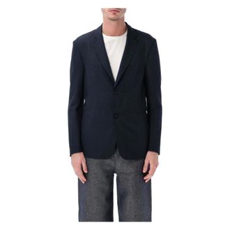 Emporio Armani Homme, Vestes, Bleu, Taille: 2XL Seersucker Blazer