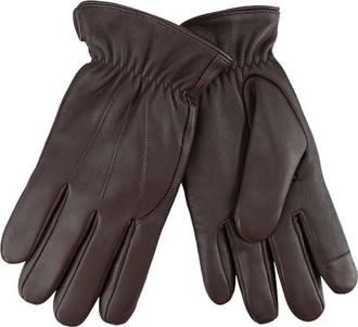 Dockers Gants dhiver chauds en cuir pour homme avec capacité tactile de smartphone, marron, Medium