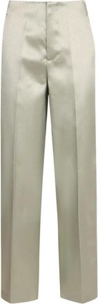 Philosophy di Lorenzo Serafini Femme, Pantalons, Vert, Taille: 34 FR Pantalon large satin&eacute;