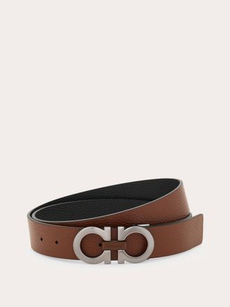 Ferragamo Herren Verstellbarer Gancini Wendeg&uuml;rtel Braun