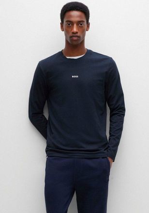 HUGO BOSS Langarmshirt TChark Rundhalsausschnitt, Regular Fit, mit BOSS-Logo