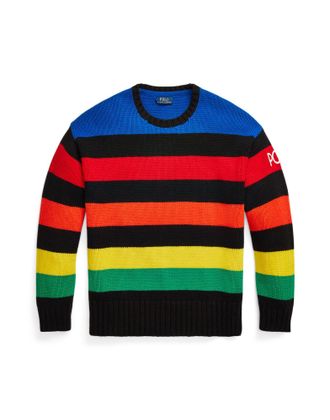 Ralph Lauren LOGO STRIPED WOOL-BLEND SWEATER
