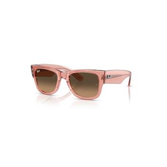 Ray-Ban Mega Wayfarer Sonnenbrillen Pink Transparent Fassung Braun Glas 51-21