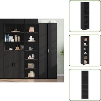vidaXL The Living Store Highboard Schwarz 45x41x185 cm Holzwerkstoff - Sideboard - Hochschrank - Wohnzimmerm&ouml;bel - Schwarz - Holzwerkstoff