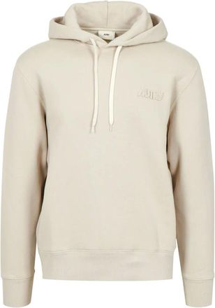 Autry Homme, Sweatshirts et sweats à capuche, Beige, Taille: S Sweat à capuche en coton naturel avec logo en relief
