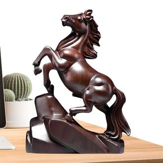 Generico Pferdestatue | Handgeschnitzte Figur aus Holz | Pferdedekoration mit Erfolgsbedeutung f&uuml;r zu Hause | f&uuml;r Neujahr Mond 2026 Weihnachten Geburtstag Deko