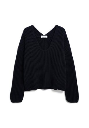 Armedangels Damen Pullover Loose Fit aus Bio-Woll Mix TIANAA SOLID Loose Fit Black