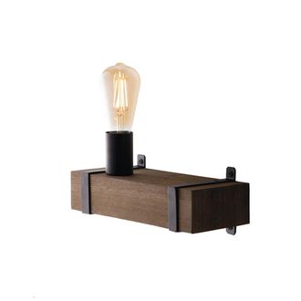 Luce-Ambiente-Design Texas wall light in Dark Wood and Metal