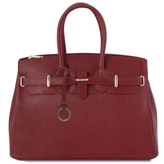 Tuscany Leather TL Bag - Sac &agrave; Main pour Femme avec Finitions Couleur Or (Rouge)