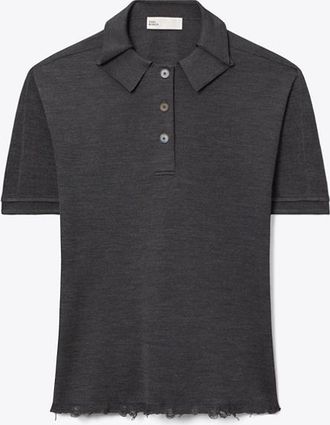 Tory Burch Damen Oversized Silk Polo