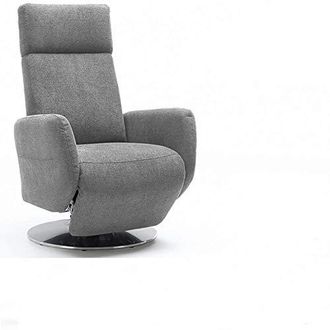 Cavadore Cobra Fauteuil Relax Inclinable Réglable en Continu, Taille Ergonomique L, Capacité de Charge 130 kg, 71 x 112 x 82 cm, Gris Clair