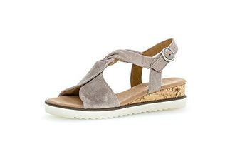Gabor Femme Sandales, Dame Sandale &agrave; lani&egrave;res,Chaussures d&eacute;t&eacute;,Sandales d&eacute;t&eacute;,Confortable,Plat,Muschel(Kork/crem),41 EU / 7.5 UK